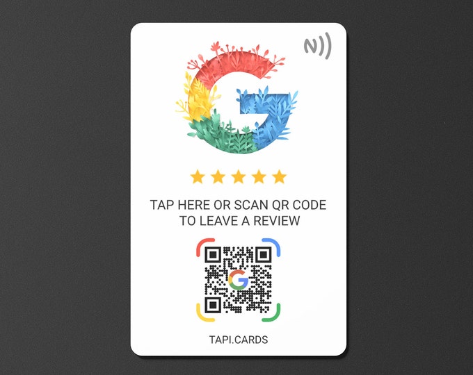Google Review NFC & QR Code Tap Card Made With Your Business Logo Tap ...