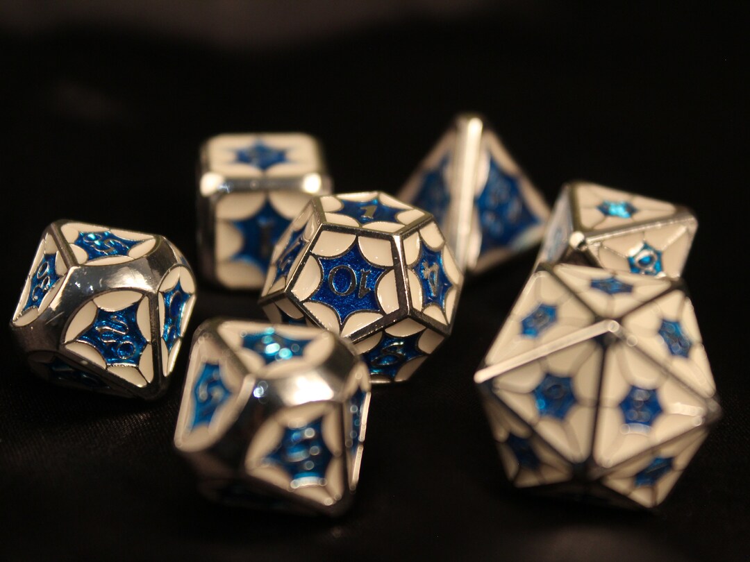 Metal Dice for Dungeons & Dragons D20 MTG Resin Dice, Complete Metal ...