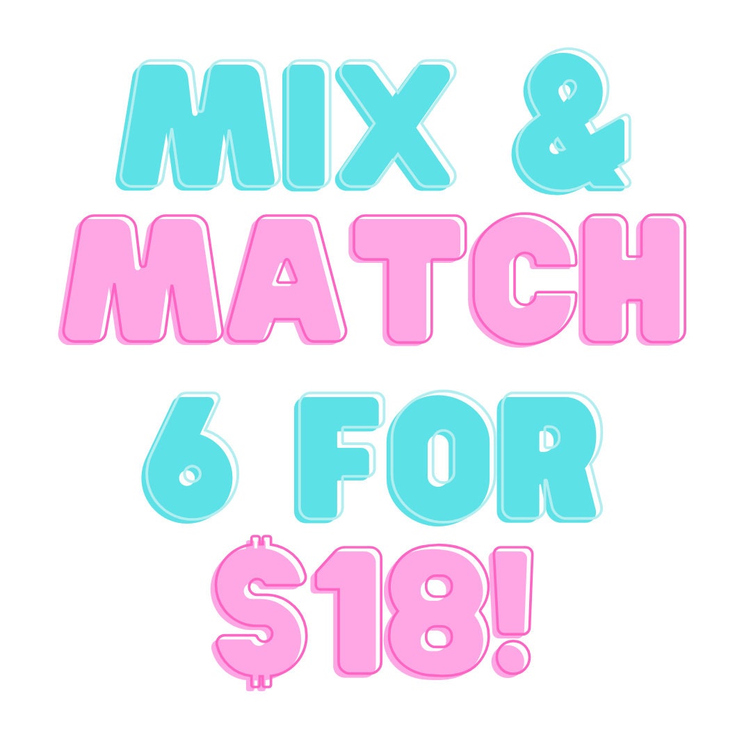 Mix and Match Collection - Any Listed (6) Stickers - Etsy