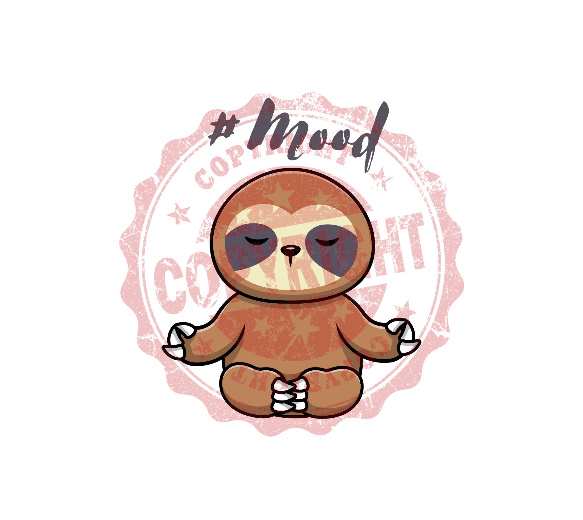 Yoga Sloth Mood PNG - Etsy