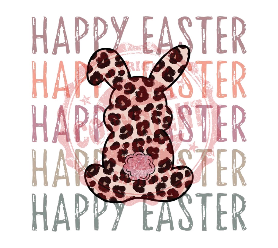 Happy Easter Leopard Bunny PNG - Etsy
