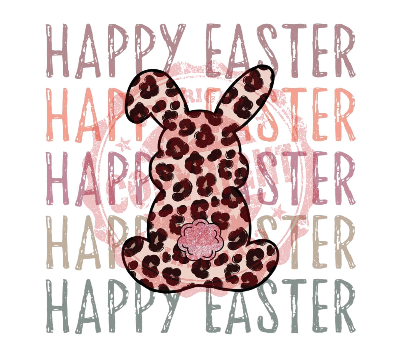Happy Easter Leopard Bunny PNG - Etsy