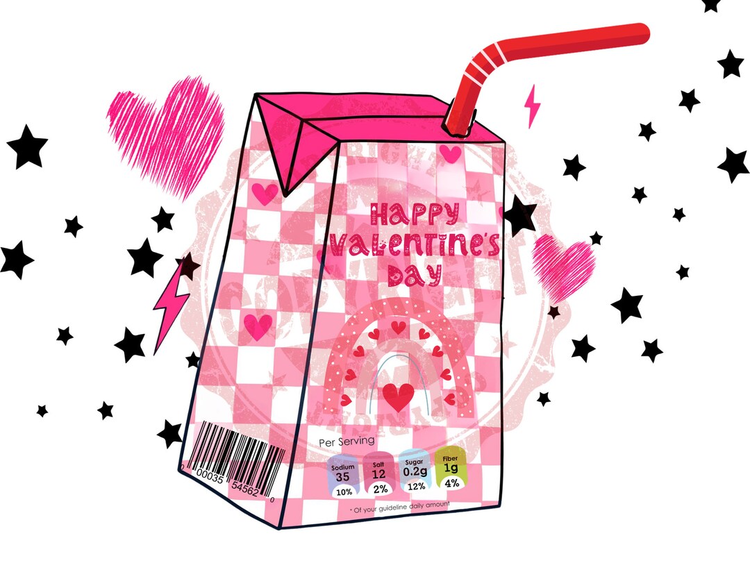 Happy Valentines Day Juice Box PNG - Etsy