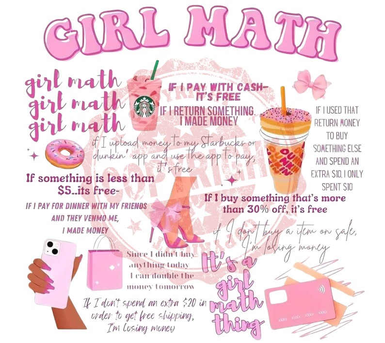 Girl Math Pink PNG - Etsy