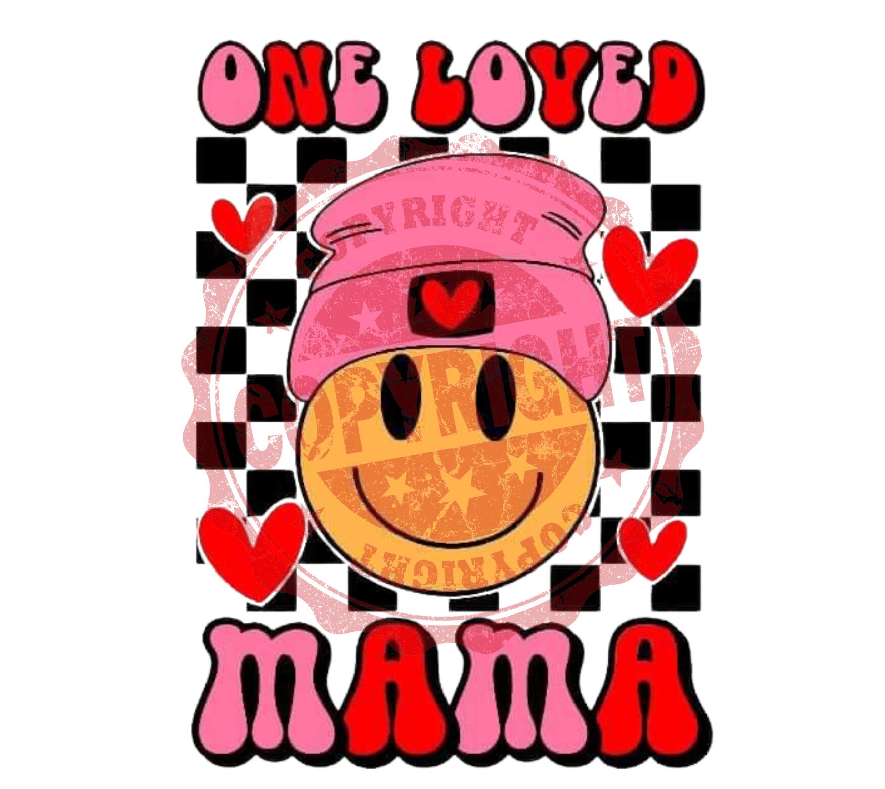 One Loved Mama Smiley Face PNG - Etsy