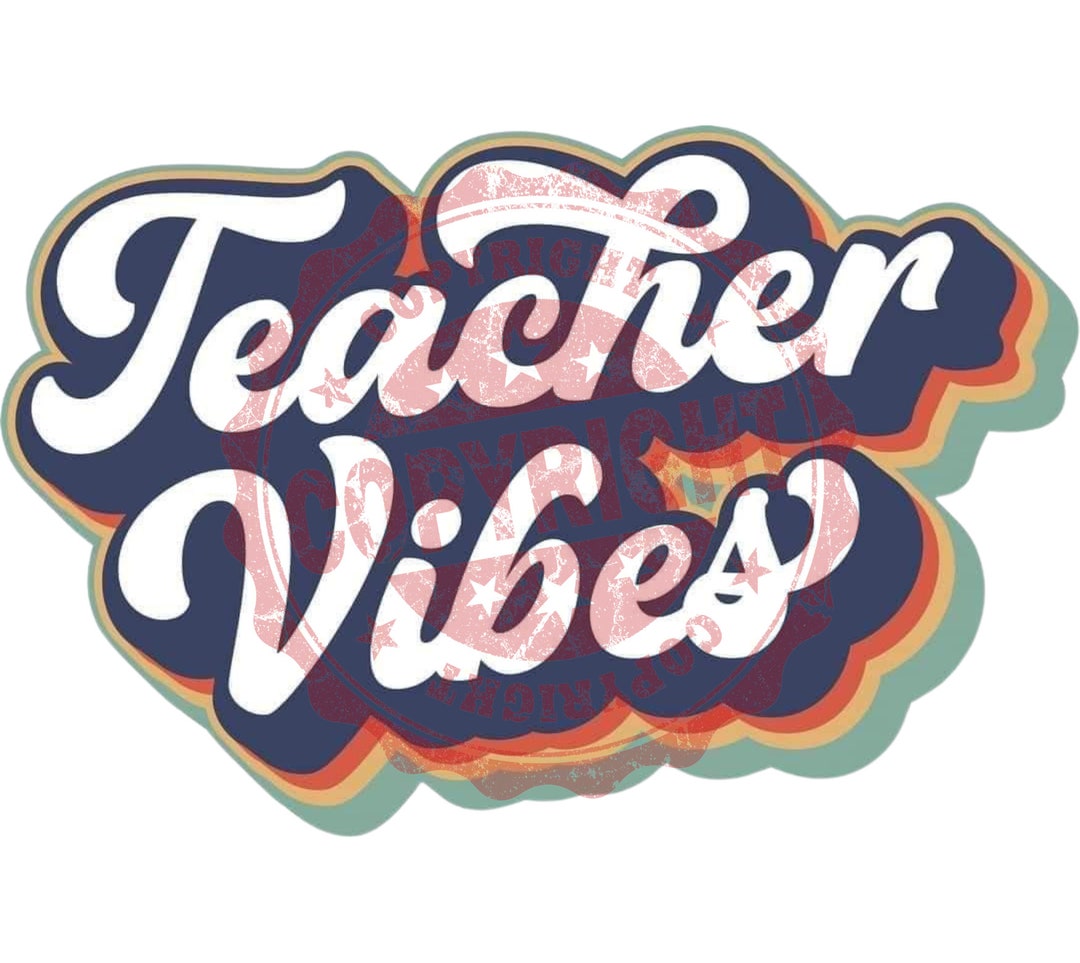 Retro Teacher Vibes School Student PNG - Etsy