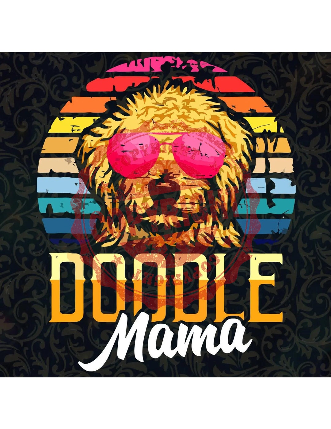 Doodle Mama Black Background PNG - Etsy