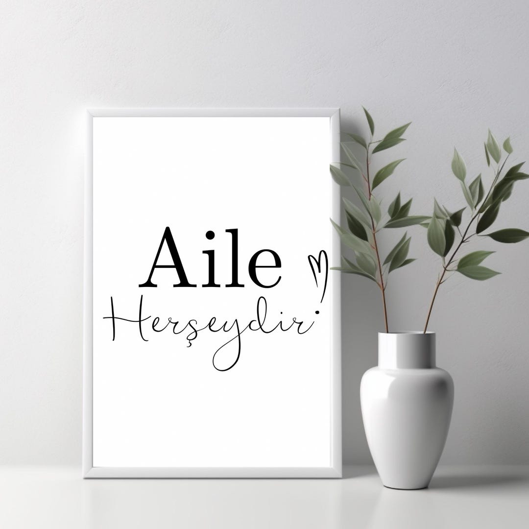 Aile Herseydir Poster| Family Poster| Aile Posteri| Personalized Family ...