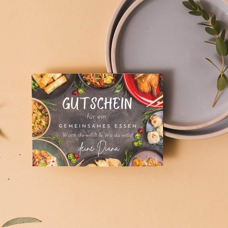 Gutscheinkarte| gemeinsam Essen| Individuelles Geschenk| Gutschein ...