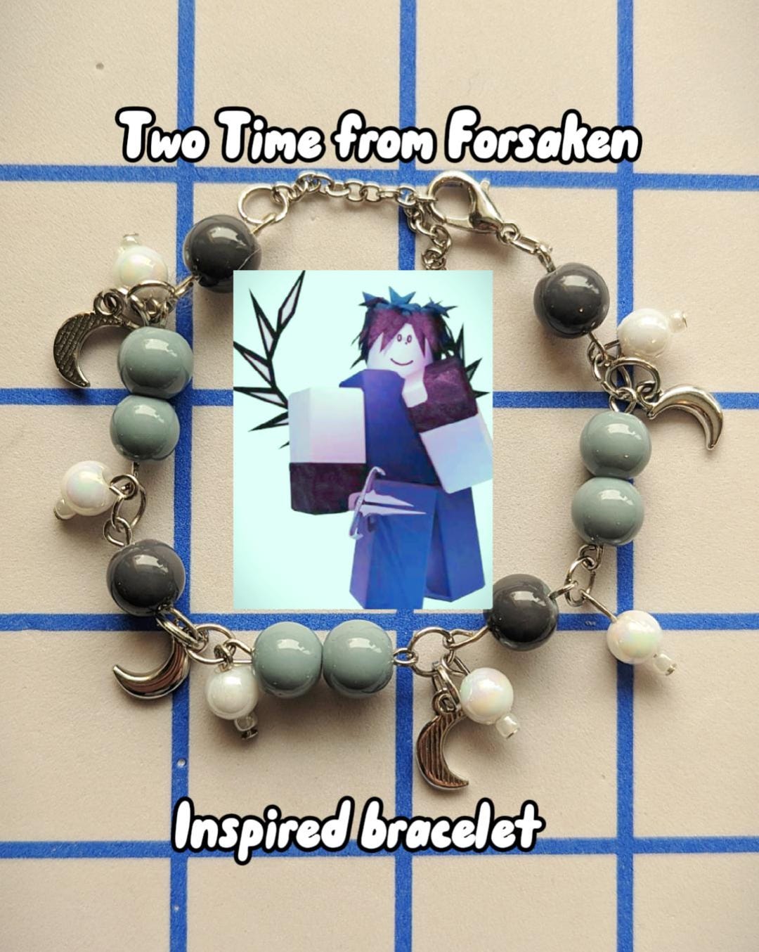 Forsaken Roblox Two Time Inspired Bracelet !! 100% Handmade ! - Etsy