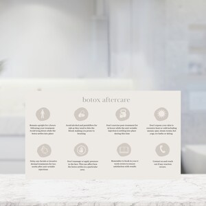 Botox Aftercare Card Template I Printable Aftercare Card Template I ...