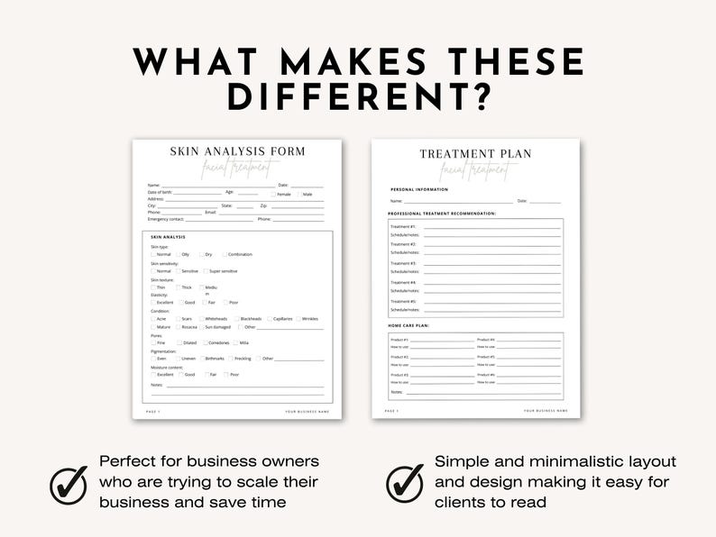 Skin Analysis Form, Editable Skin Treatment Plan, Facial Forms, Skin ...
