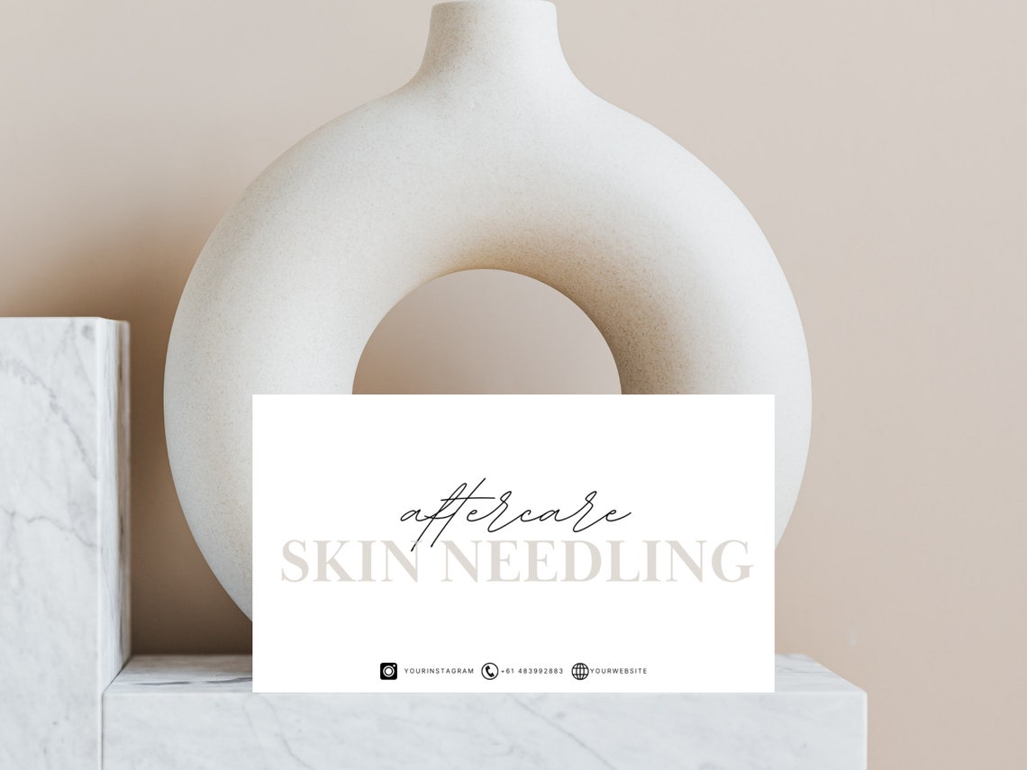 Microneedling Aftercare Card Template | Skin Needling Card | Editable ...