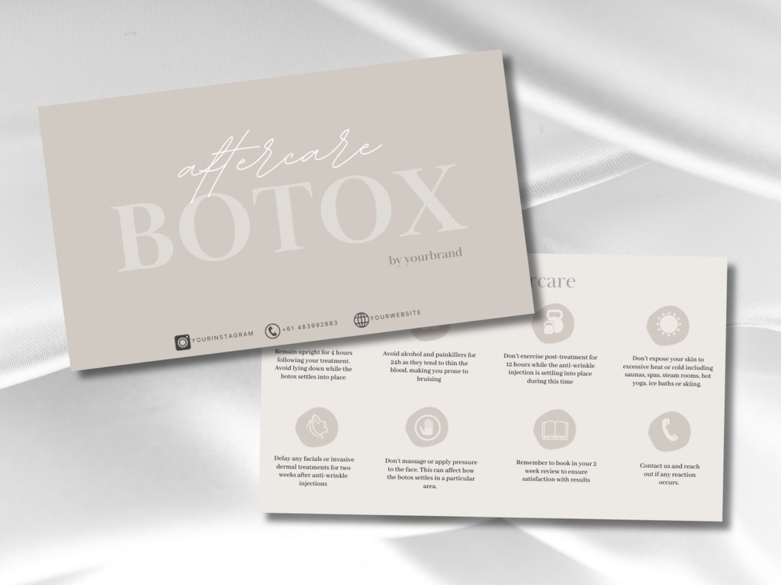 Botox Aftercare Card Template I Printable Aftercare Card Template I ...