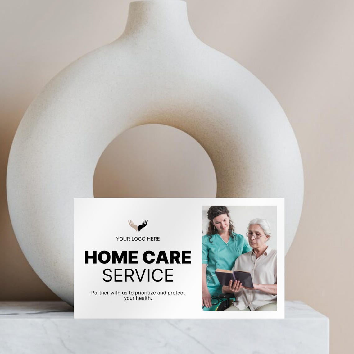 Home Care Service Business Card, Editable Home Care Business Card ...
