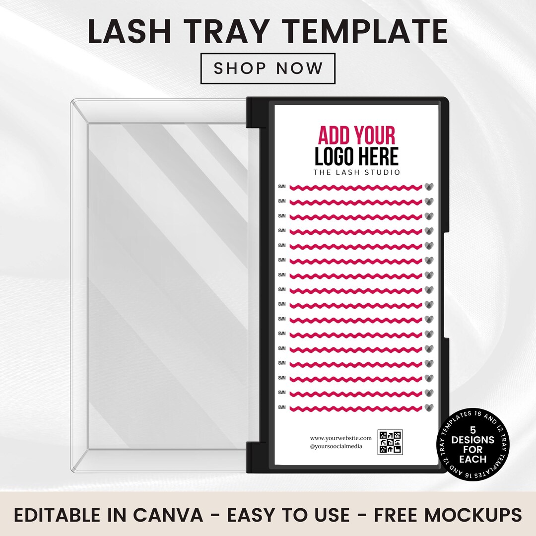 Lash Tray Template, Eyelash Tray Template, Eyelash Mockup, Lash Tray ...