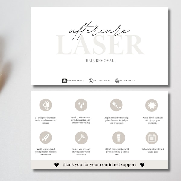 Laser Hair Removal Cards - Etsy