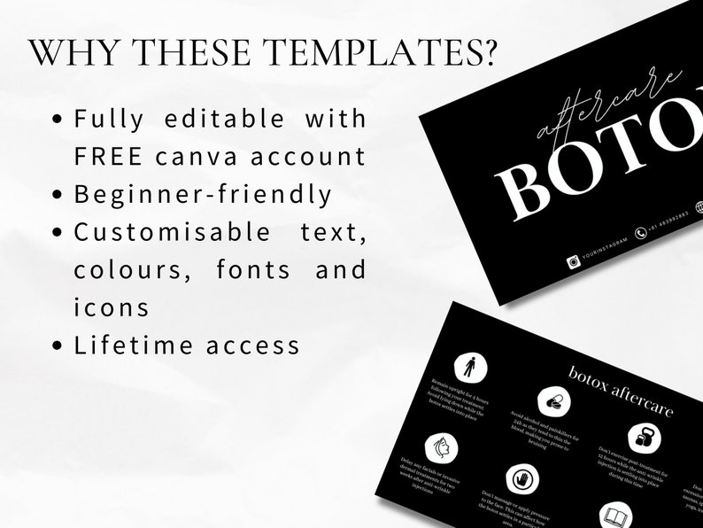 Botox Aftercare Card Template I Printable Aftercare Card Template I ...