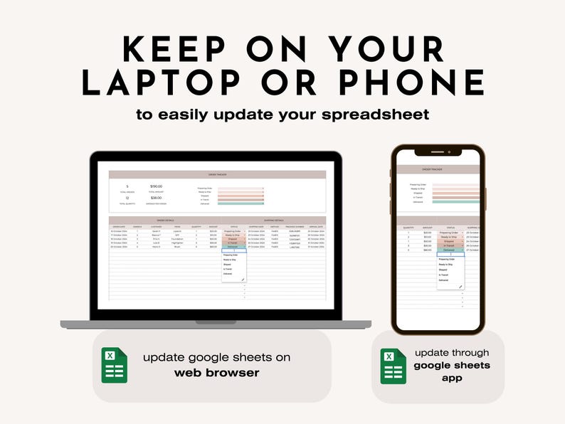 Order Tracker Google Sheets Excel Template Small Business Spreadsheet ...
