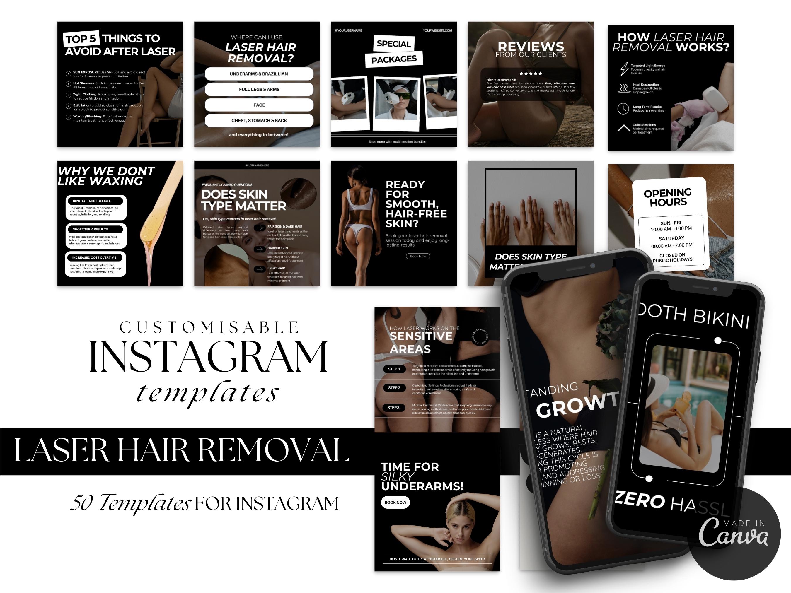 Laser Hair Removal Instagram Template, Laser Hair Removal Post, Laser ...