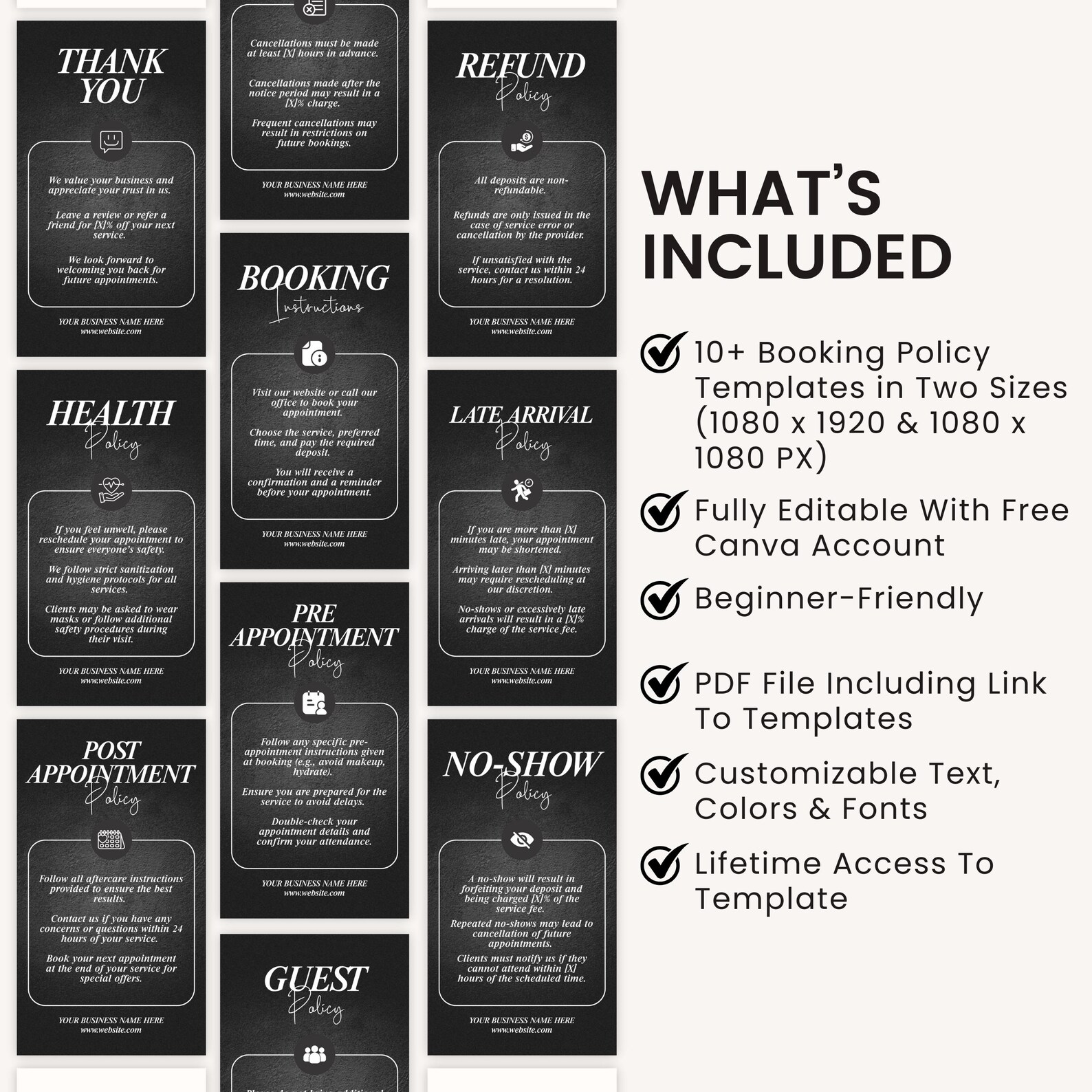 10+ Booking Policy Templates, Editable Instagram Story Booking Policies ...