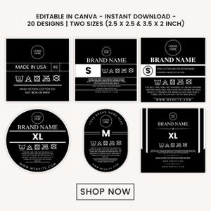 Clothing Neck Tag Template Bundle: Custom Garment Labels (canva ...