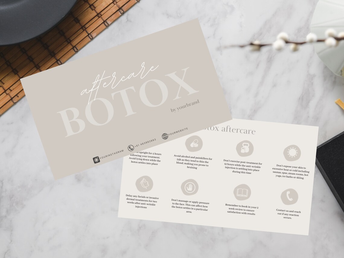 Botox Aftercare Card Template I Printable Aftercare Card Template I ...