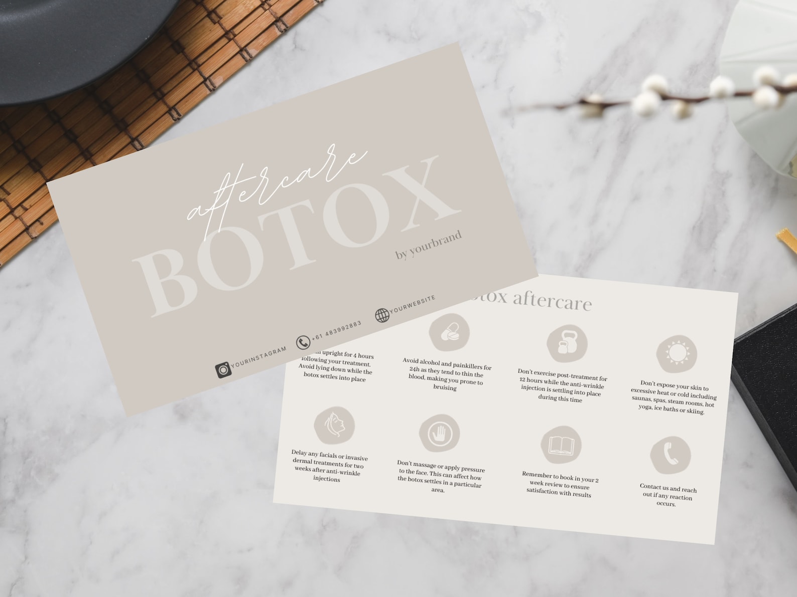 Botox Aftercare Card Template I Printable Aftercare Card Template I ...