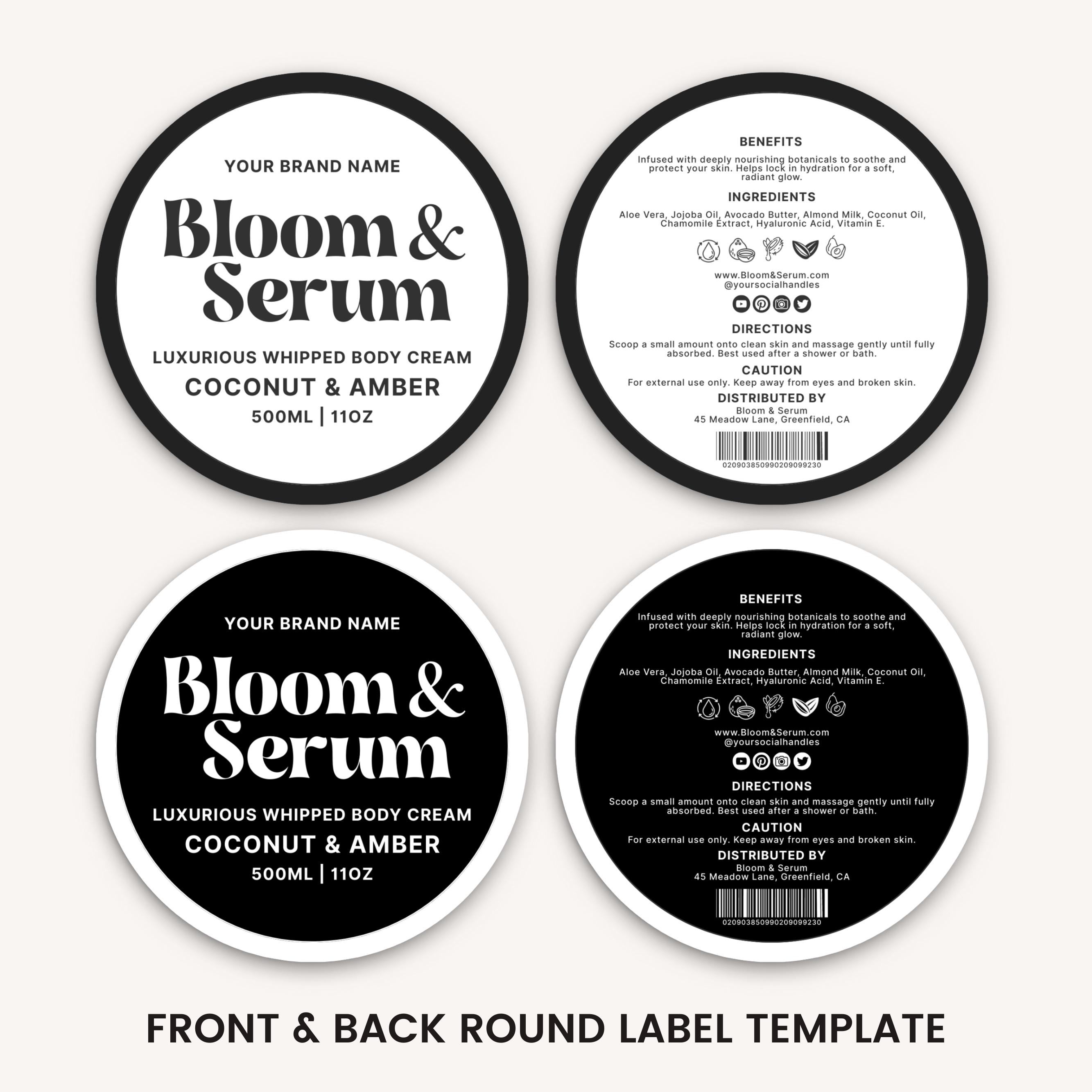 Jar Label Templates, Editable Cosmetic Label Templates, Stylish ...