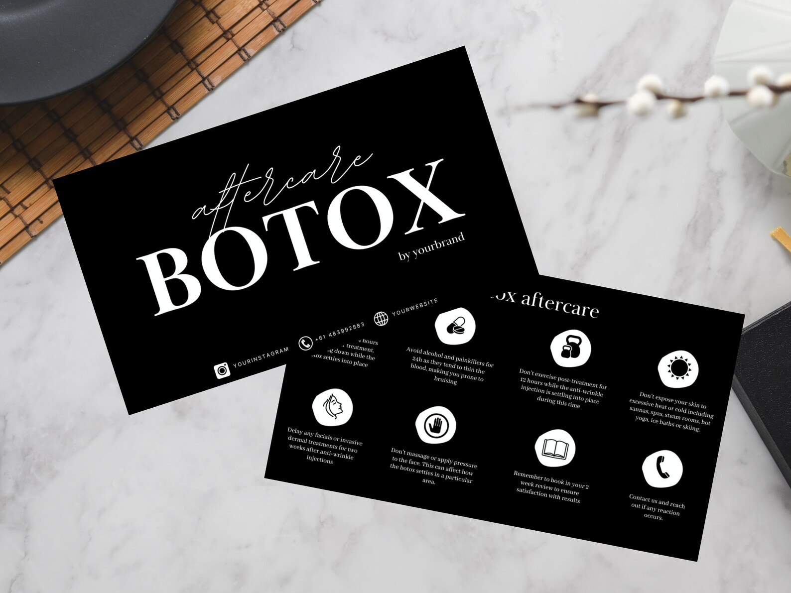 Botox Aftercare Card Template I Printable Aftercare Card Template I ...