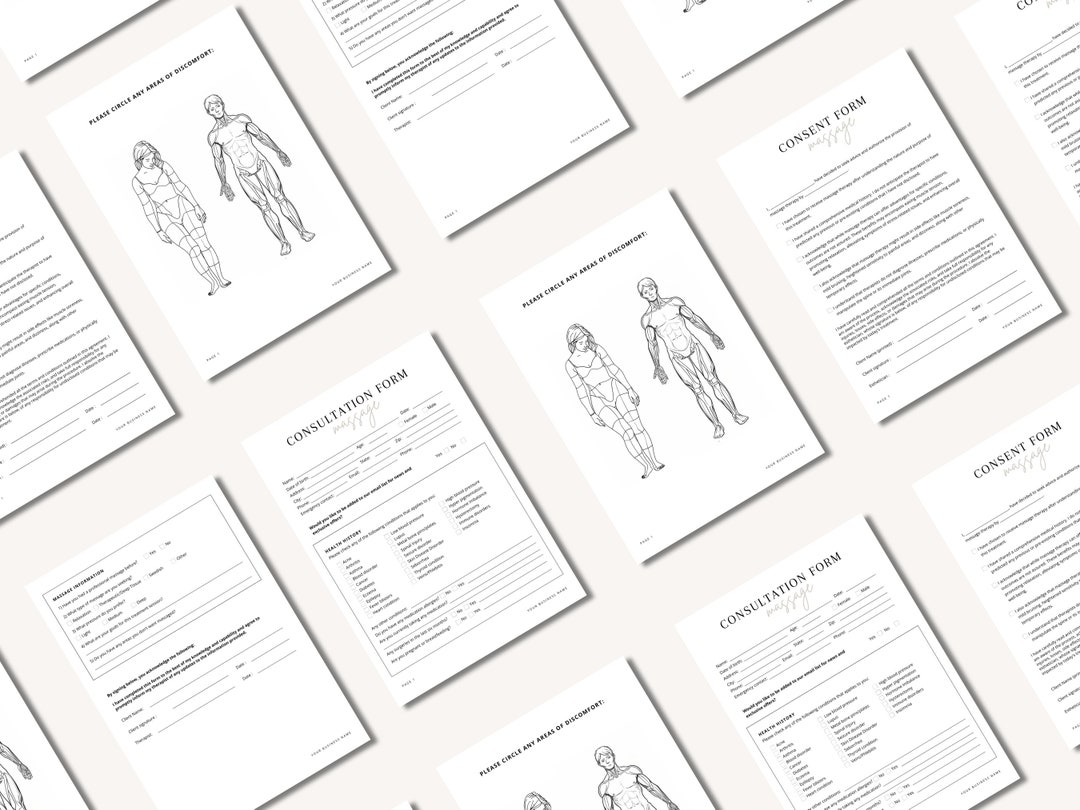 Massage Therapist Forms, Digital Massage Intake Form, Massage Intake ...