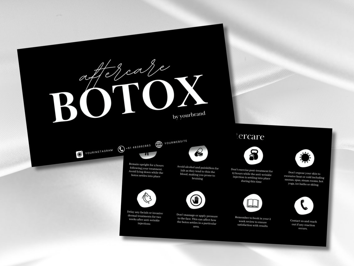 Botox Aftercare Card Template I Printable Aftercare Card Template I ...