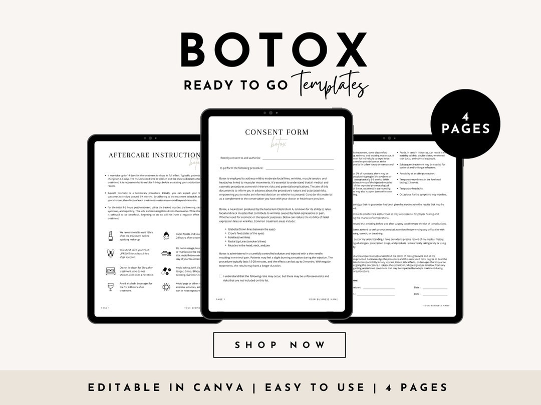 Botox Consent Form, Nurse Injector Treatment Form, Aesthetics Form ...