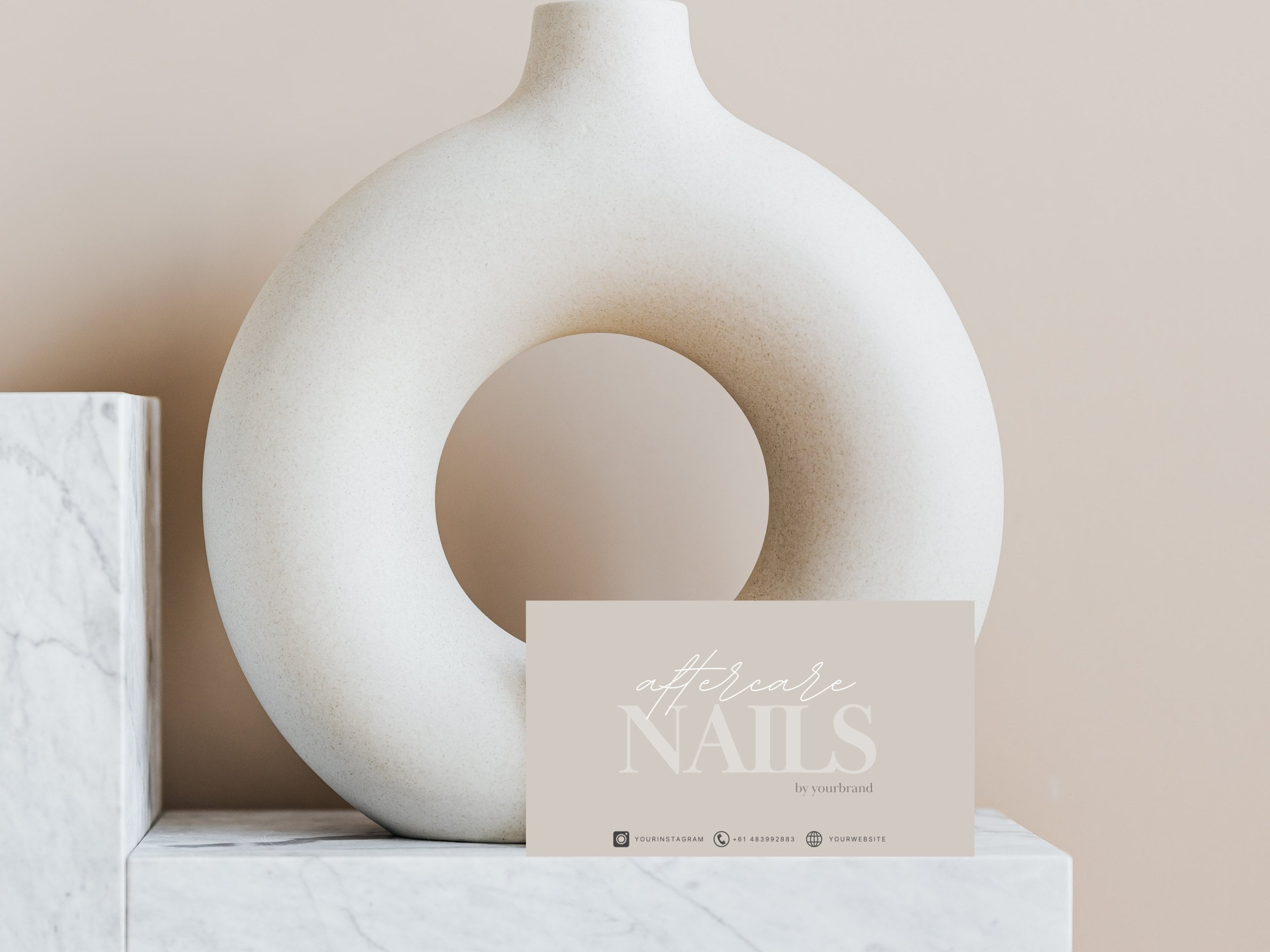 Nails Aftercare Card Template, Editable Nails Business Card, Manicure ...