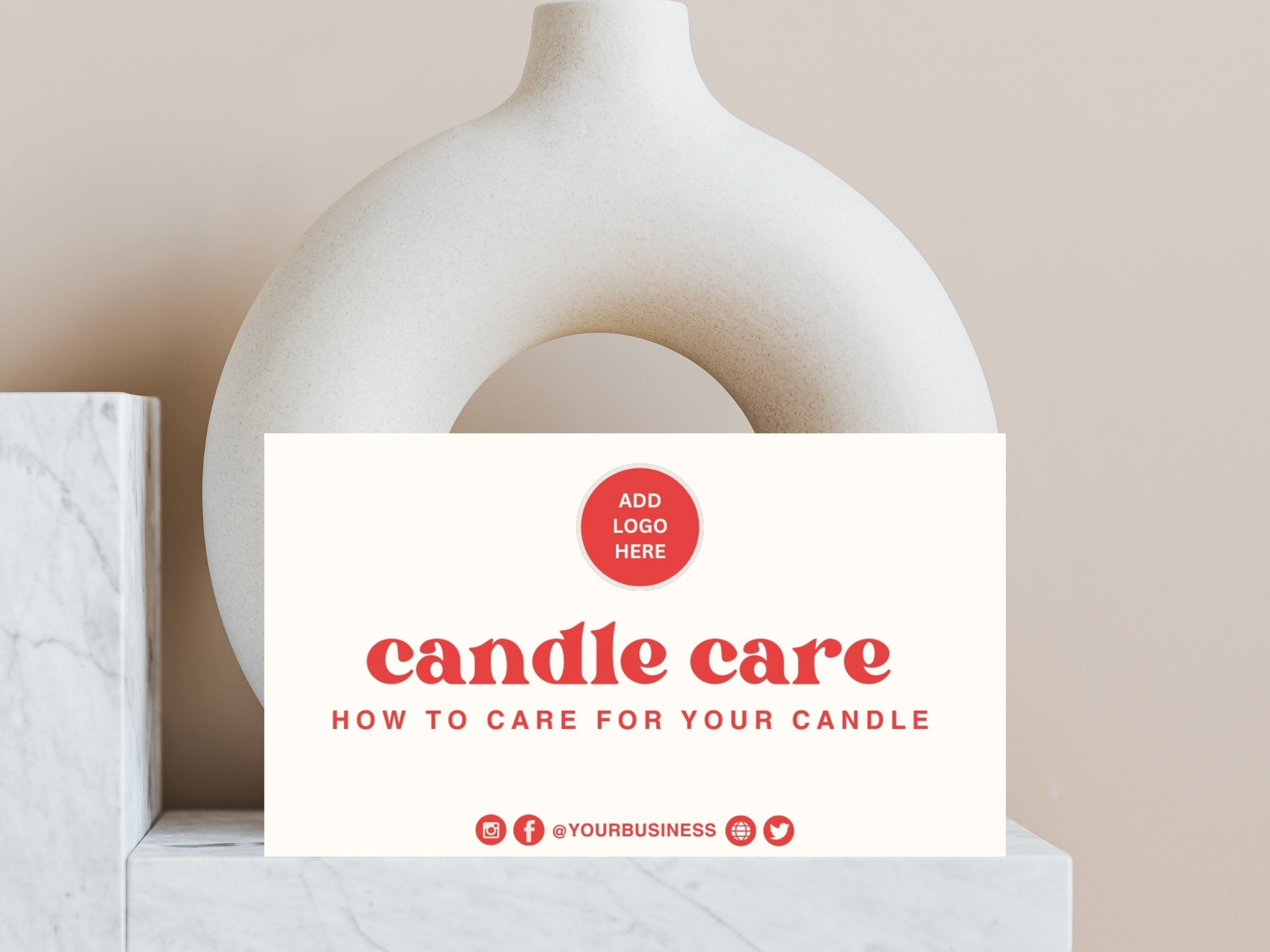 Candle Care Card Template Printable Candle Care Instructions Candle ...