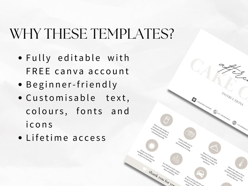 Cake Care Card Template, Editable Wedding Cake Care Cards, Printable ...
