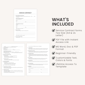 Editable Service Contract Template, Event Planning, and Business ...
