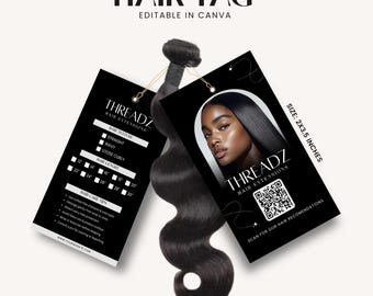 Hair Tag Template, Editable Hair Tag, DIY Hair Hang Tag Design, Hair ...