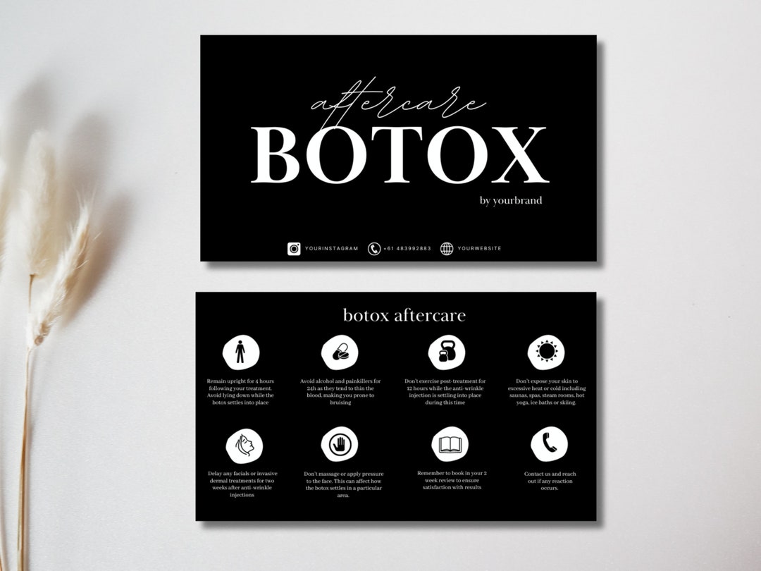 Botox Aftercare Card Template I Printable Aftercare Card Template I ...