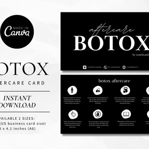 Botox Aftercare Card Template I Printable Aftercare Card Template I ...