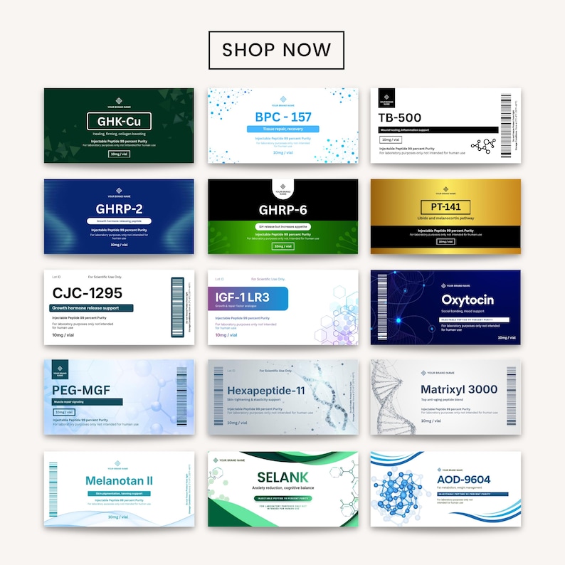 1000+ Peptide Vial Label Templates, Retatrutide Printable Labels ...