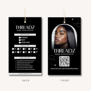 Hair Tag Template, Editable Hair Tag, DIY Hair Hang Tag Design, Hair ...
