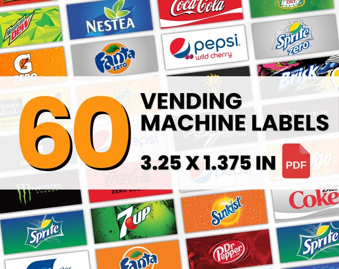 40 HVV Vending Machine Label, High Quality Labels, Soda Pop Label, Soft ...