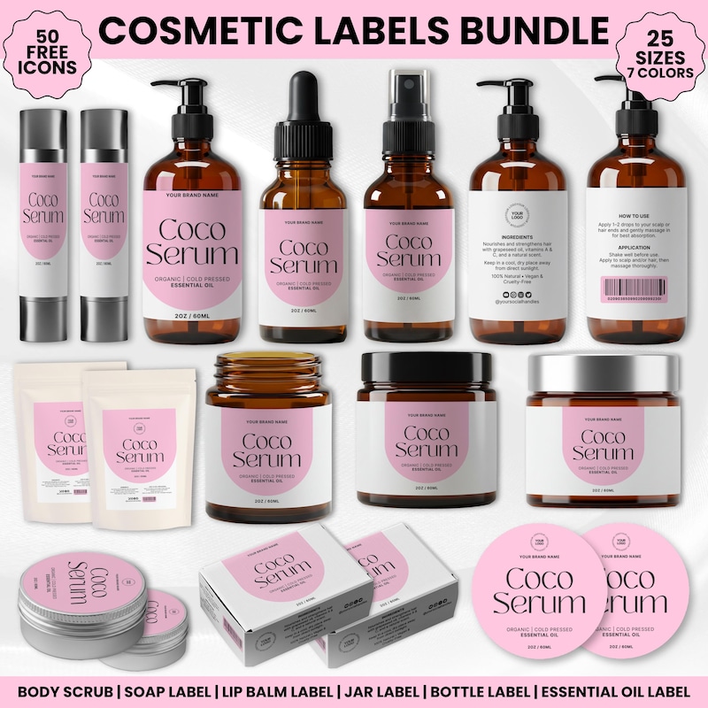 Cosmetic Labels - Etsy