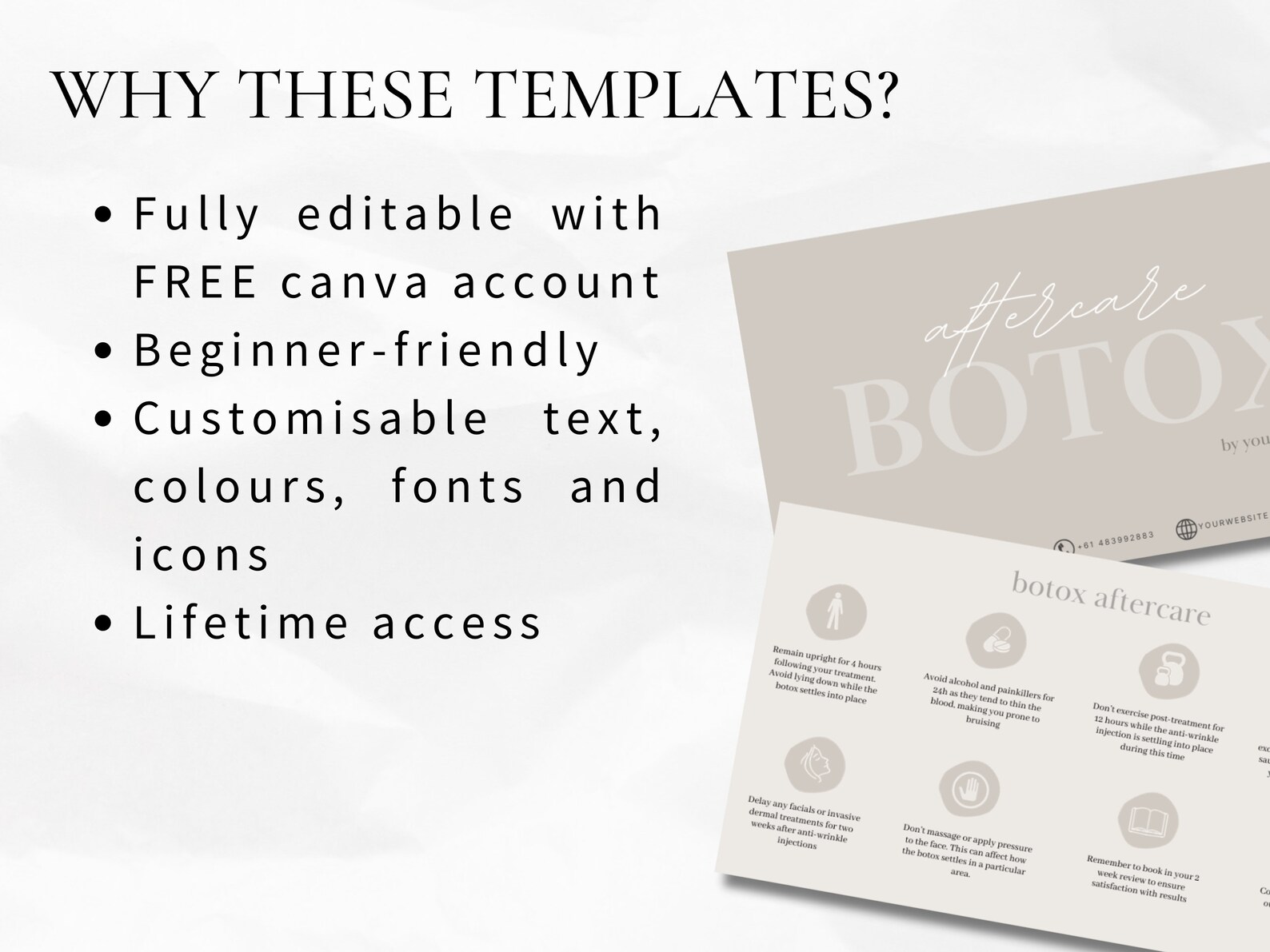 Botox Aftercare Card Template I Printable Aftercare Card Template I ...