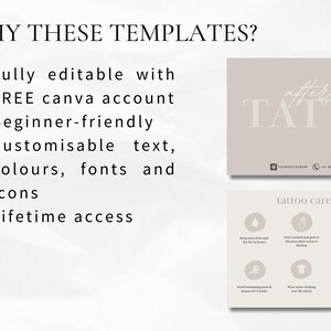 Tattoo Aftercare Card Template | PMU Aftercare Tattoo Care Cards ...