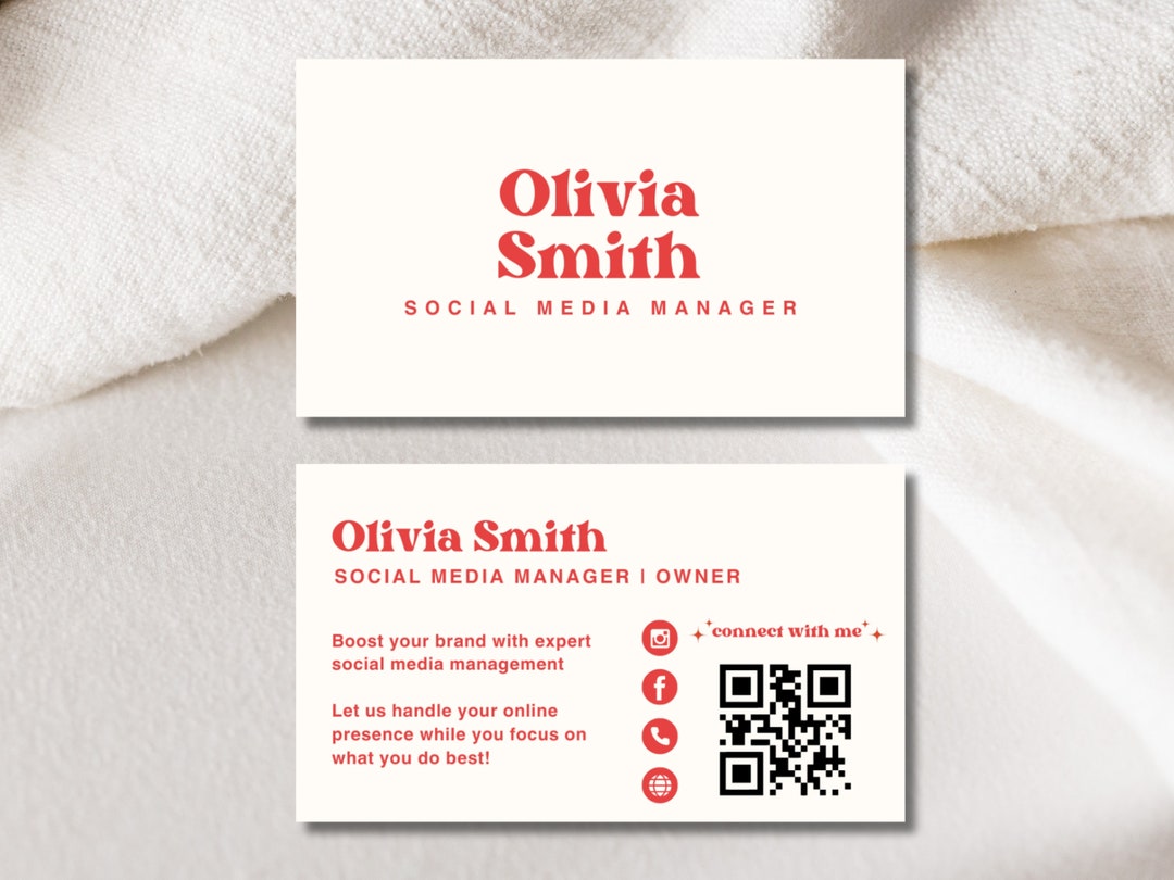 Business Card Template | Minimalist Business Cards | Social Media ...