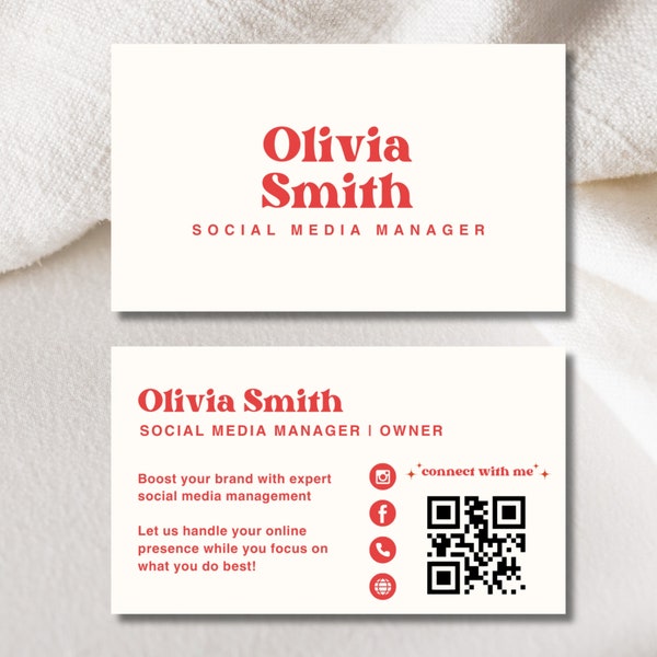 Social Media Manager Business Cards - Etsy
