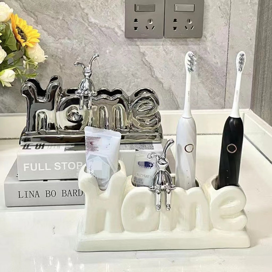 Elevate Your Bathroom With Handcrafted Home-shaped Ceramic Toothbrush ...