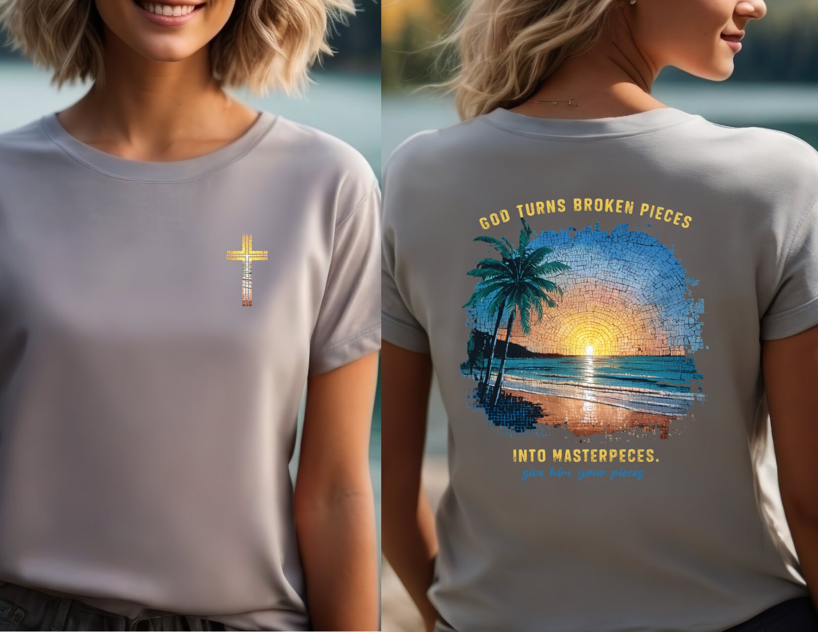 God Turns Broken Pieces Into Masterpieces Tshirt, Christian Shirt ...